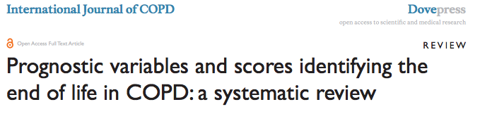Dr LJ Smith publishes systematic review on prognostic scores in COPD ...